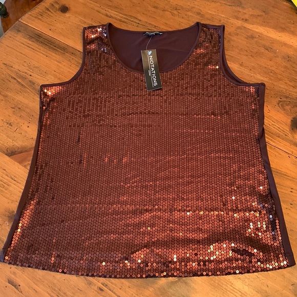 Notations | Tops | Nwt Notations Sequin Tank Top X | Poshmark